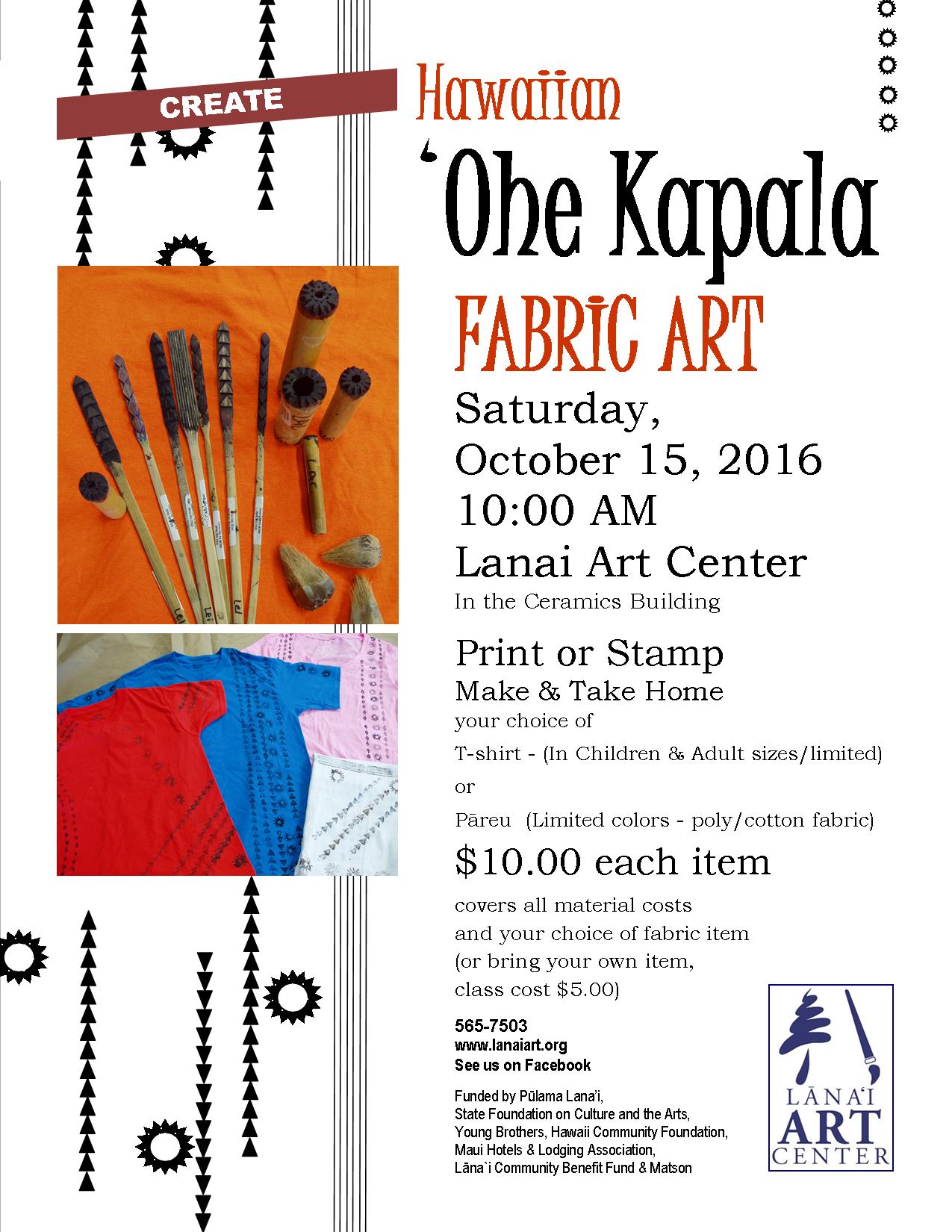 » Ohe Kapala Fabric Art » Lana'i Art Center