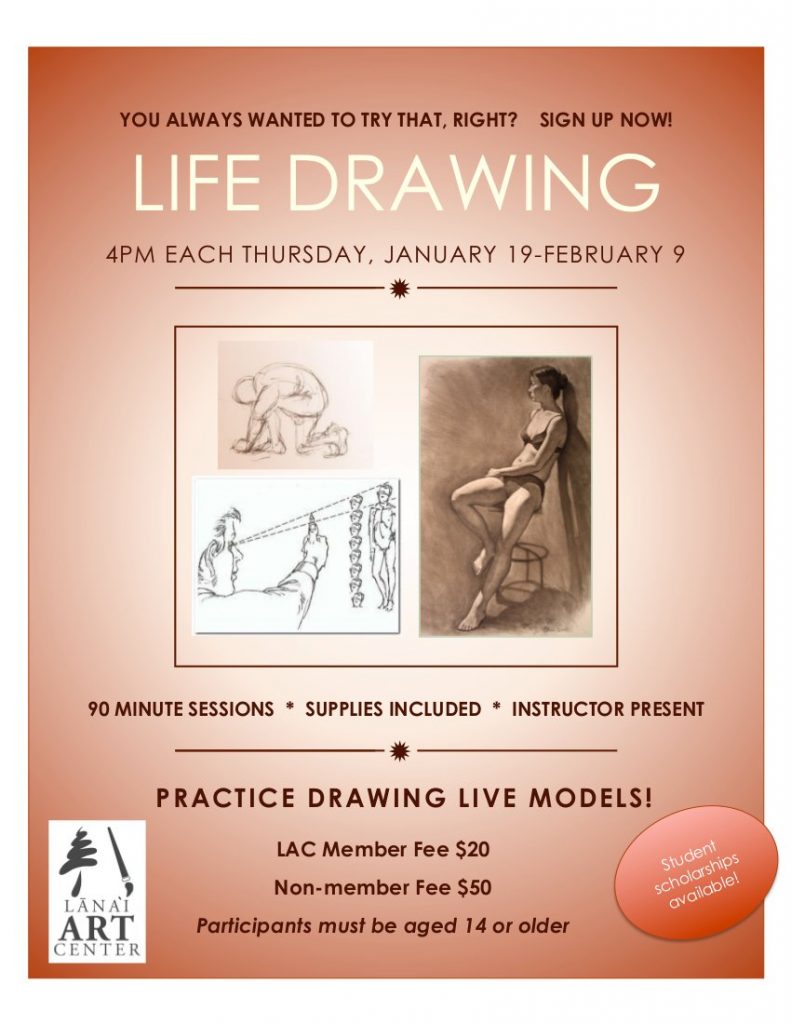 » Life Drawing Session – Winter 2017 » Lana'i Art Center